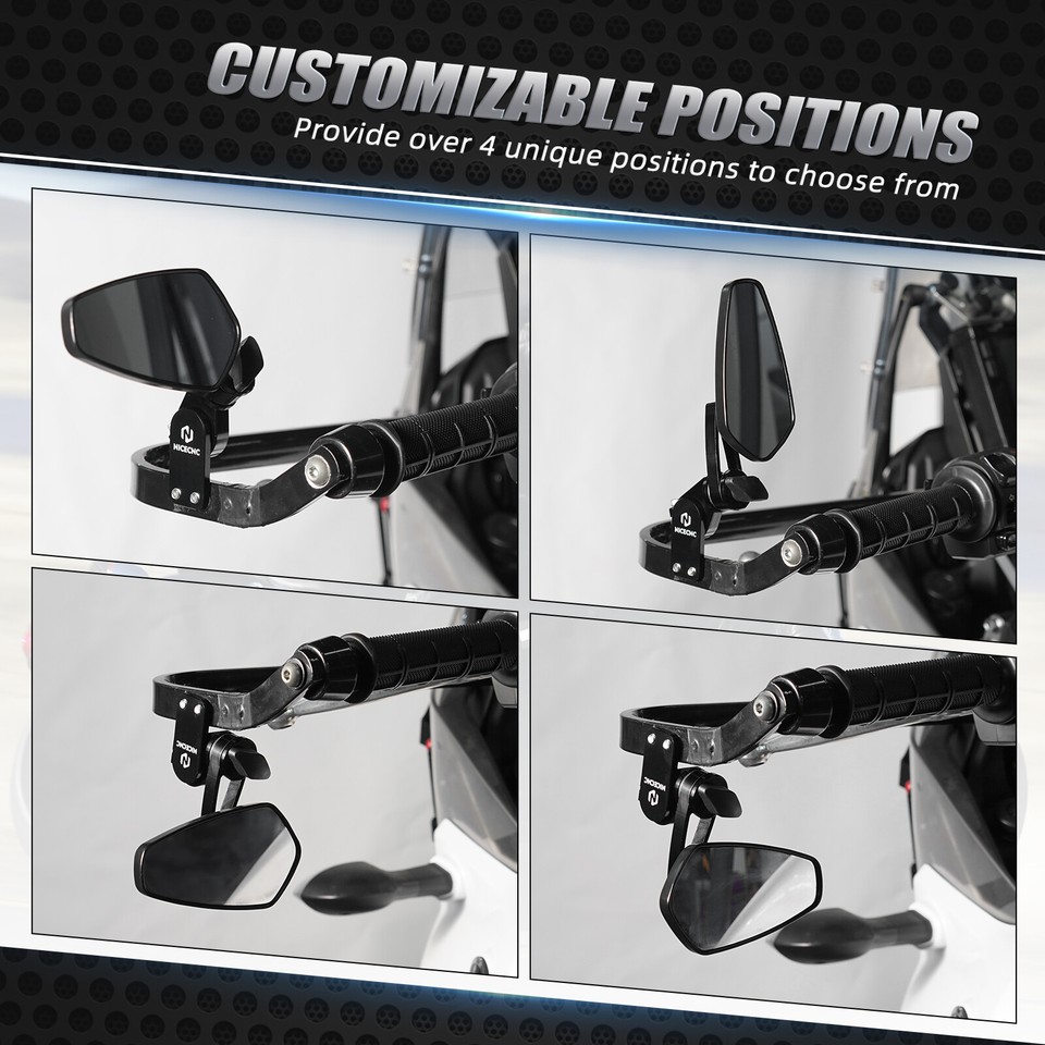 Pair Aluminum Quick Flip Arrow mirrors Kits For Universal Motorcycle ...