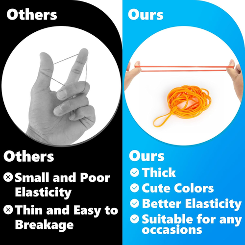 Rubber Bands - 100PCS Colored 4" Elastic Band, Office Supplies, Small ...