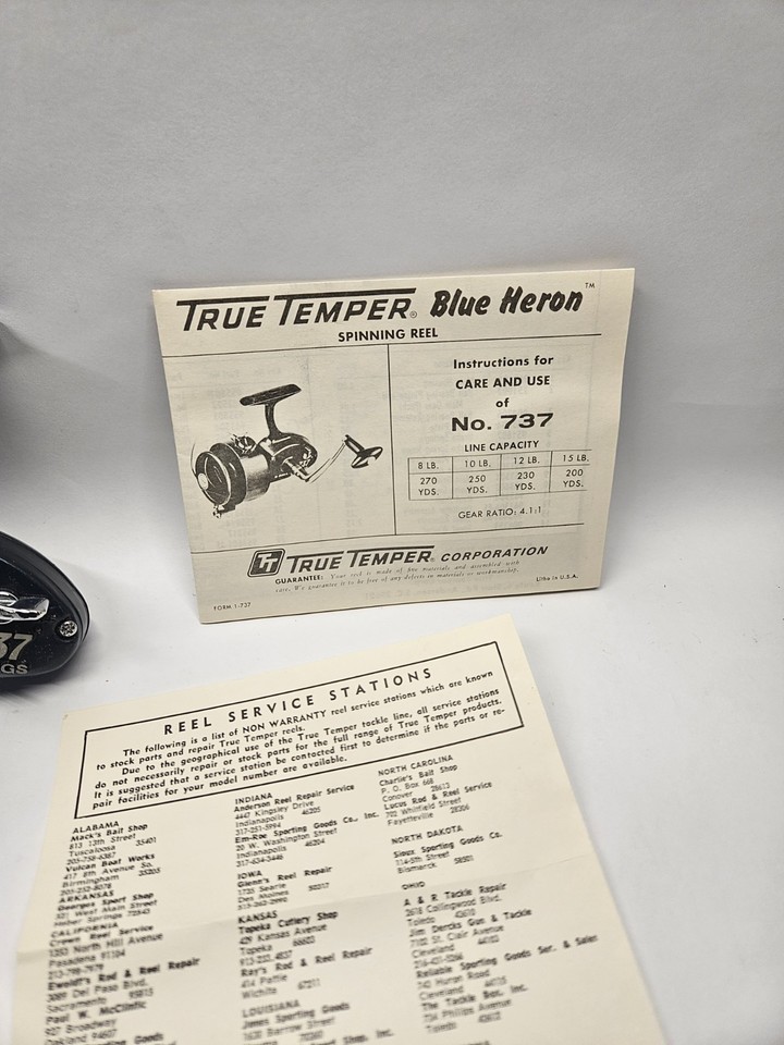 Vintage True Temper 737 Freshwater Spinning Fishing Reel With Box ...