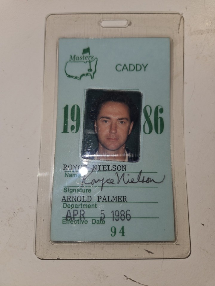 1986 Masters Caddy Badge Jack Nicklaus Wins 18th Major Rare Golf Ticket ...