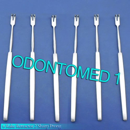 6 Rake Retractor, 2 Sharp Prong, Surgical Instruments | eBay