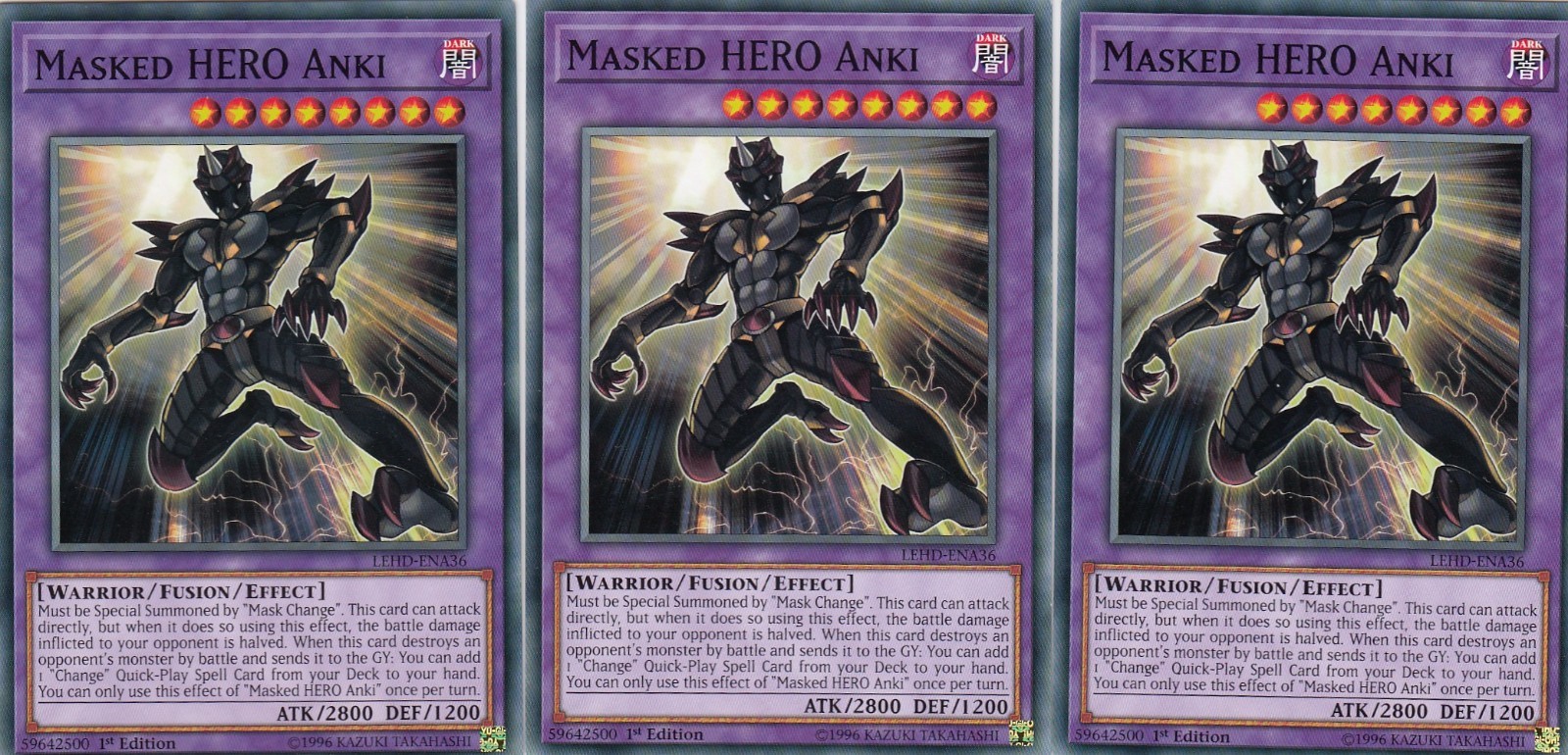 YUGIOH 3 X MASKED HERO ANKI - LEHD-ENA36 LEGENDARY HERO DECKS 1ST ...