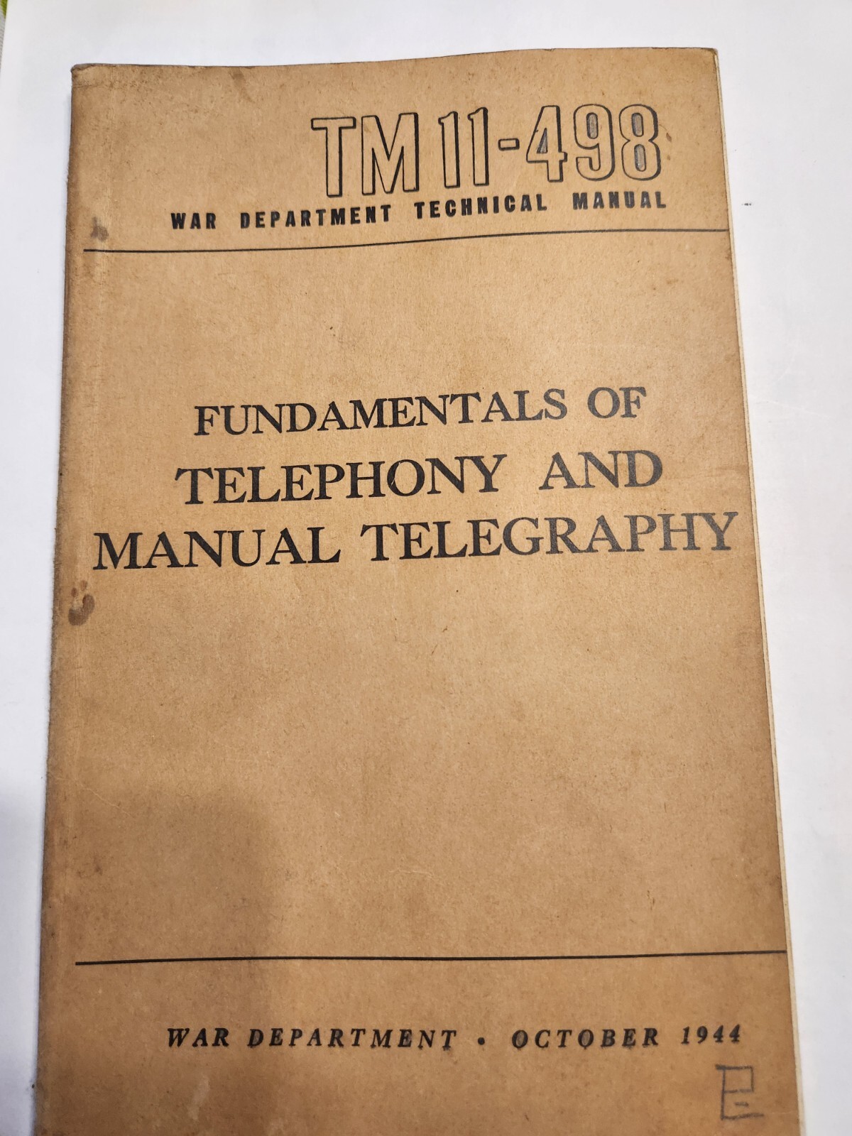 TM 11-498 Fundamentals of Telephony and manual telegraphy | eBay