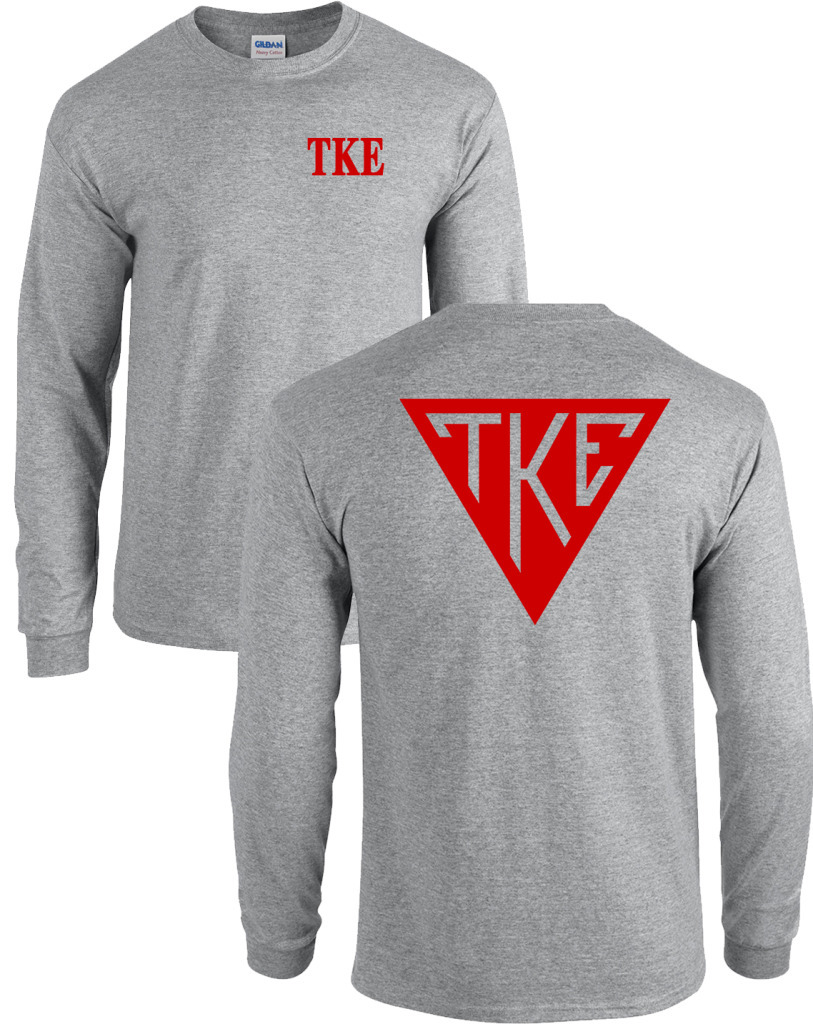 Tau Kappa Epsilon Fraternity Badge Long Sleeve TKE Shirt - MANY COLORS ...