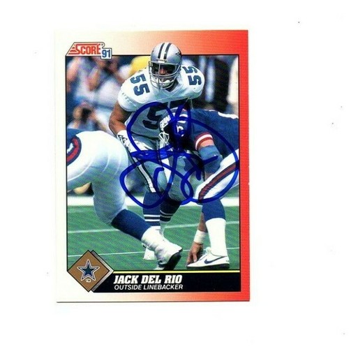 Jack Del Rio Dallas Cowboys signed autograph 1991 Score football card ...