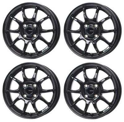 4x G.SPEED G06 12x3.5 +42 4x100 MBK Black Light Track Rims Kei Tora ...
