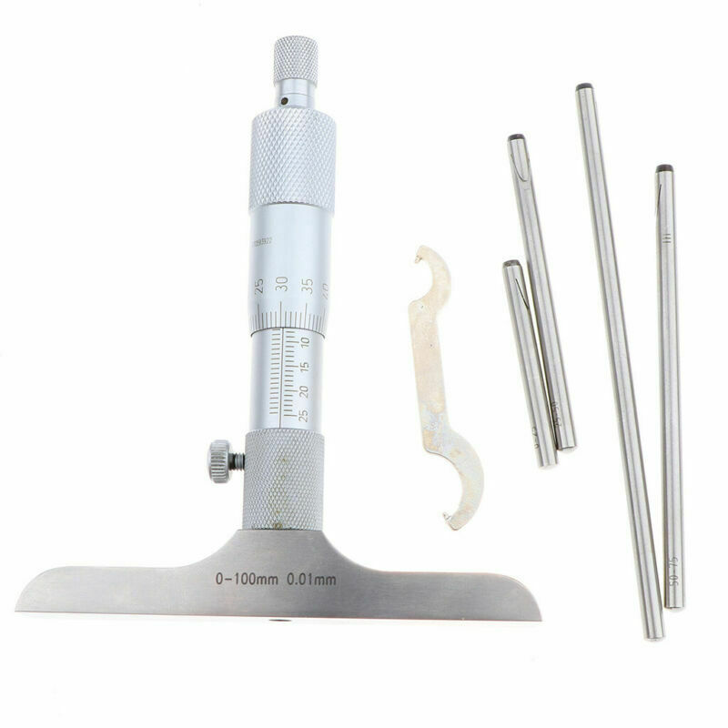 0-100mm Depth Gauge Measuring Tool With Rods 0-100mm Depth Micrometer ...