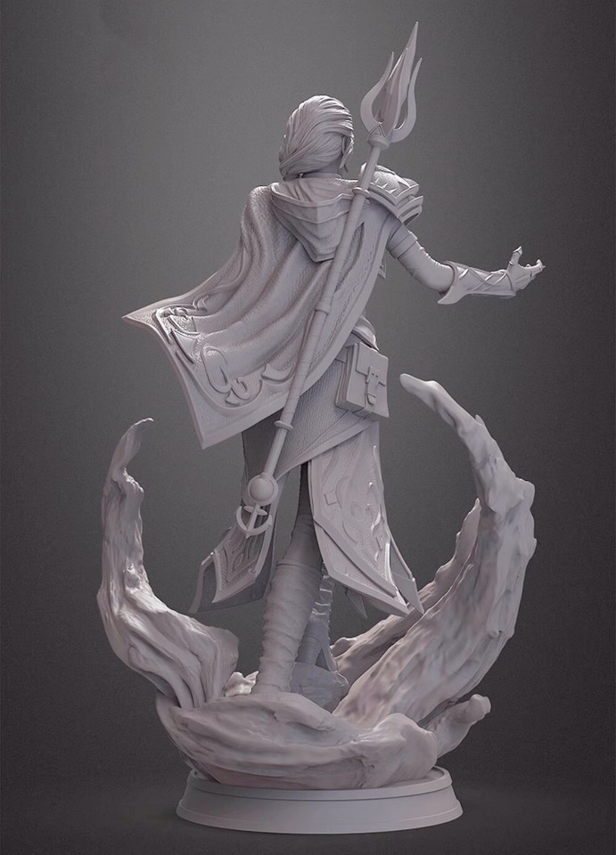 1/24 resin figures model Fantasy Warcraft Female Mage 3D Printing ...