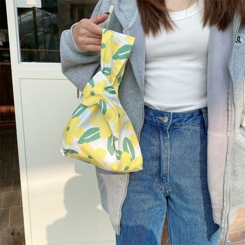 Vest Shape Korean Style Handbag Floral Print Small Flower Tote Bag ...