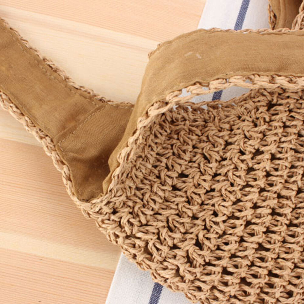Women Woven Straw Shoulder Bag Large Summer Beach Bag Handbag Tote with ...