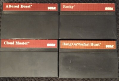 Sega Master System 4 Games Lot - CLOUD MASTER Rocky ALTERED BEAST Hang ...