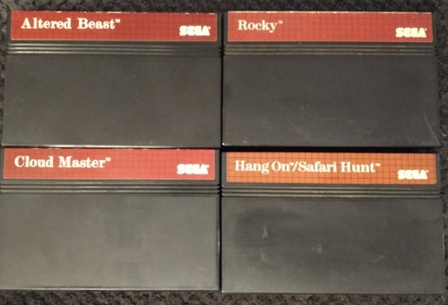 Sega Master System 4 Games Lot - CLOUD MASTER Rocky ALTERED BEAST Hang ...