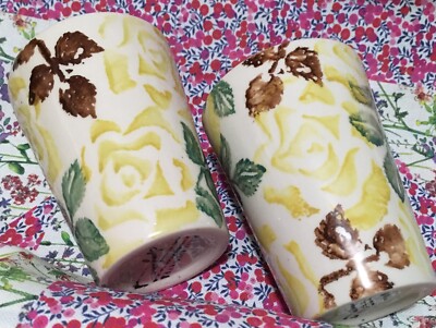 2 Early Rose Chintz Emma Bridgewater Pottery Beakers Spongeware Mint ...