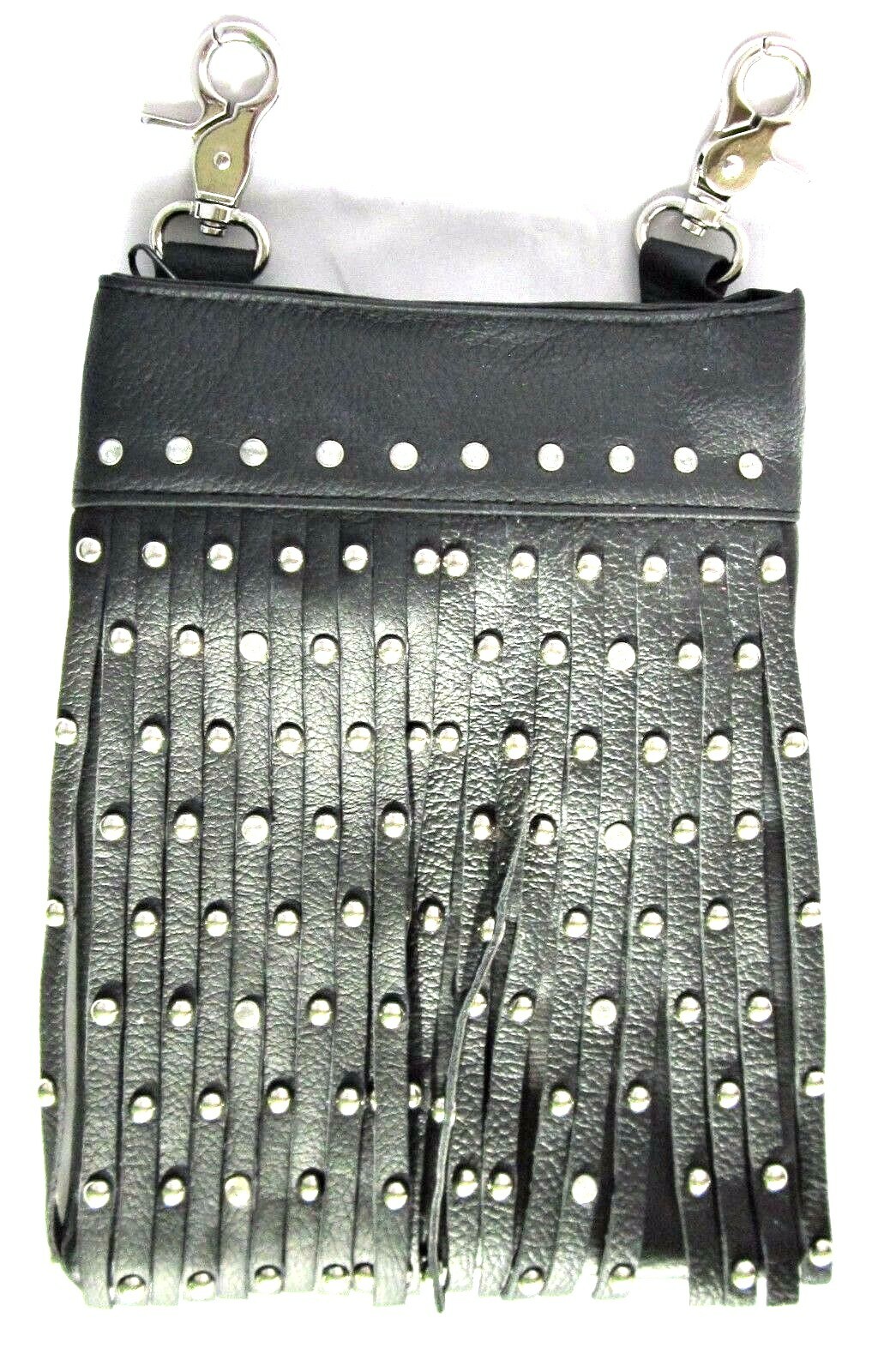 WOMEN'S LEATHER MOTORCYCLE BIKER CLIP ON WAIST HIP BELT POUCH SHOULDER ...