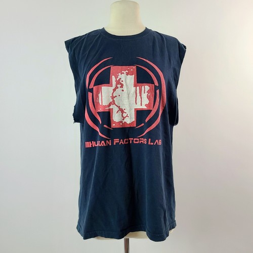 Vintage 00s Y2K Human Factors Lab Cut Off Industrial Metal Band T-Shirt ...