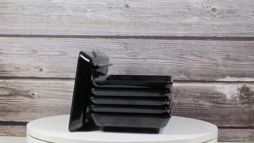 Pack Of 12 Black Neta Zara Sushi Case Sashimi Plates With Drip Holes 8. ...