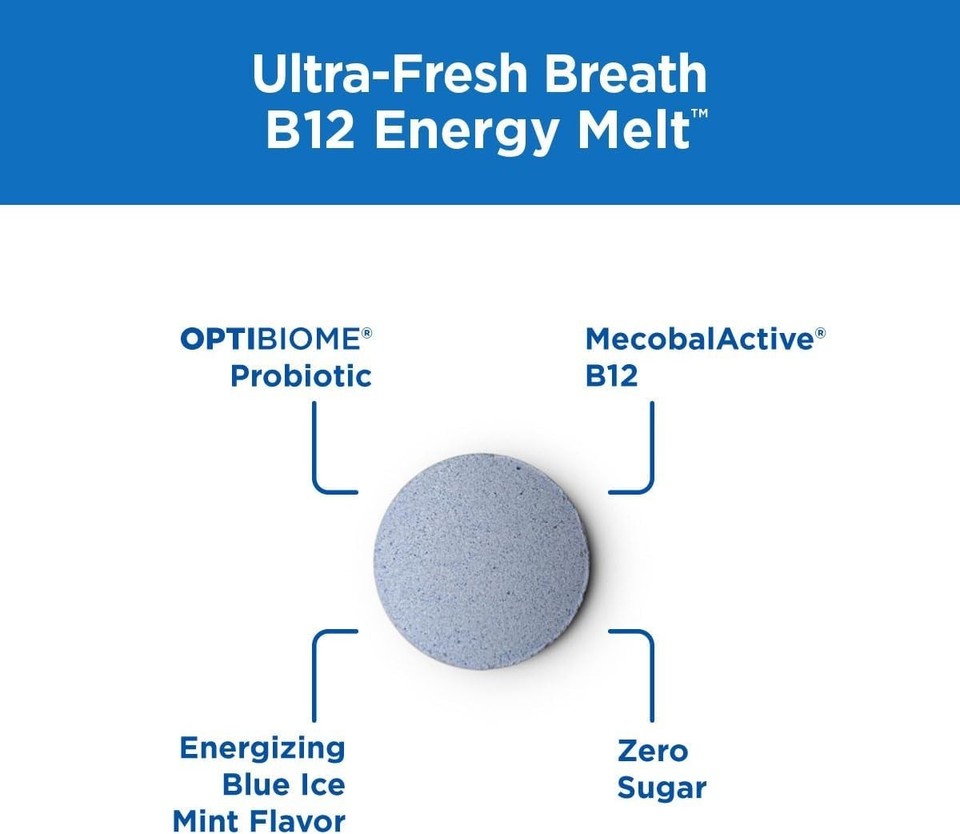 Purity Products B-12 Energy Ultra Fresh Breath Blue Ice Mint Melt 60 ...