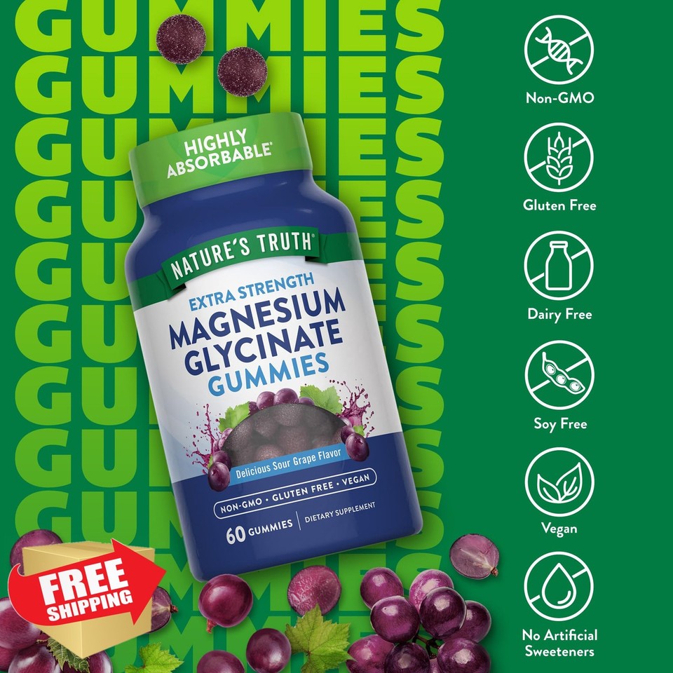 nature-s-truth-magnesium-glycinate-gummies-sour-grape-60ct-vegan-ebay