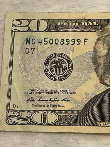 Over Ink Error Serial Number Bleeding To Back $20 bill 2013 | eBay