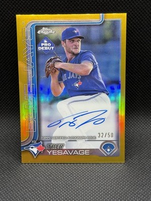 2025 Topps Pro Debut Chrome Trey Yesavage #PDC-45 Gold Refractor ...