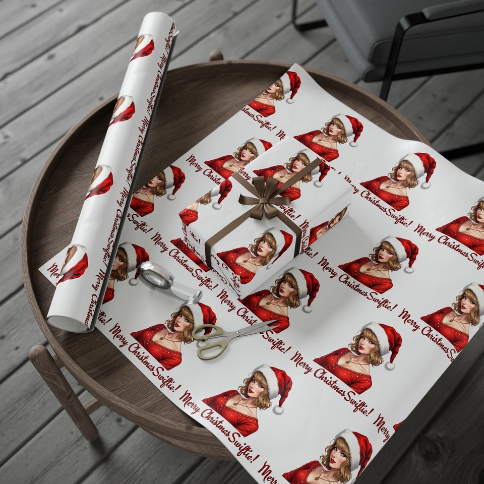 Merry Christmas Swiftie Singer Christmas Holiday Present Gift Wrapping ...