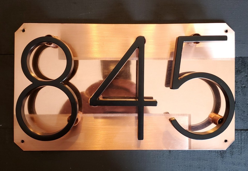 Copper address sign - Address plaque - House numbers - Home Address ...