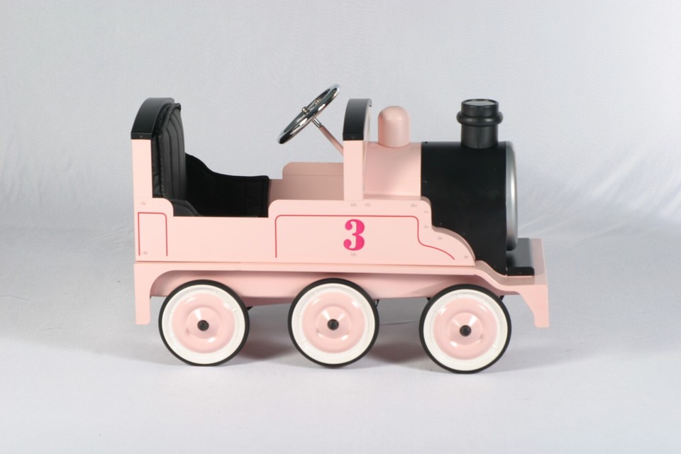 Pink Classic Vintage-Style Metal Train Pedal Car - Full Size Perfect ...