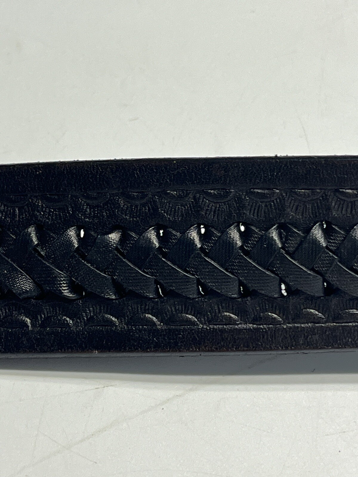 Vintage RM Hecho En Mexico Black Leather Woven Belt S… - Gem