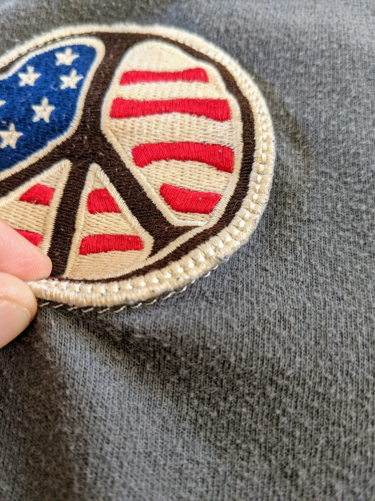 Vintage Junk Food USA American Peace Symbol Patch Shi… - Gem