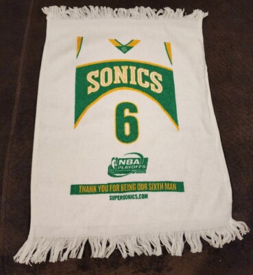 Vintage NBA Seattle Supersonics Sonics 6th Man Towel PLAYOFFS 2002 | eBay