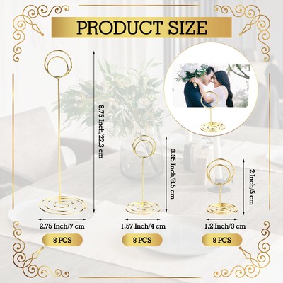 24 Pcs Table Number Holders 8.75/3.35/2 Inch Wedding Table Name Card ...