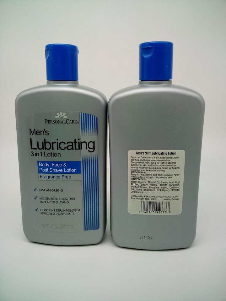 2-PACK Men's Lubricating 3 in 1 Lotion Fragrance Free 20oz ea NEW | eBay