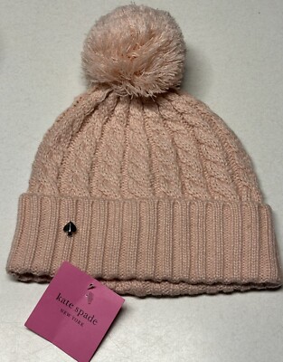 Kate Spade New York Women’s Cable Knit Pom Knit Hat Beanie Cap $58 ...