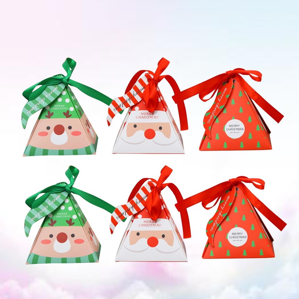 72 pcs Creative Christmas Paper Candy Box Lovely Cartoon Pattern ...