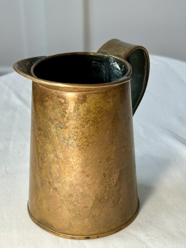 VTG Rustic Copper Creamer Pitcher Creamer w/Handle & Pour Lip~4.5” H x ...