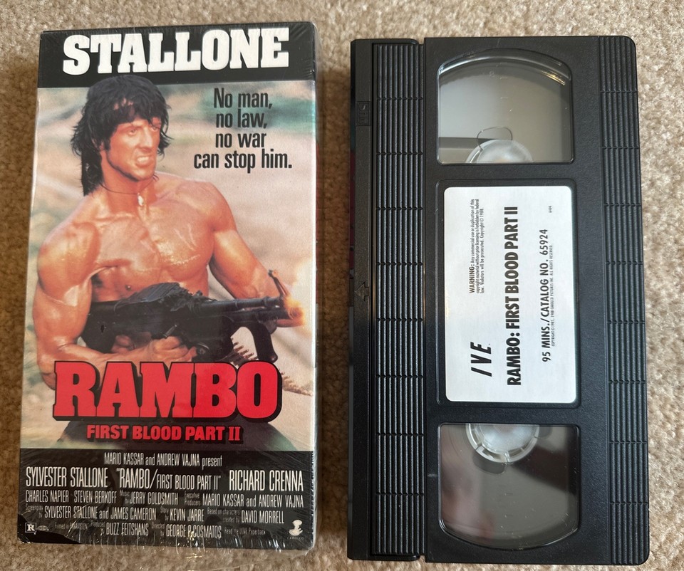 Rambo VHS Lot - First Blood - Rambo II - Rambo III - Stallone - Carolco ...