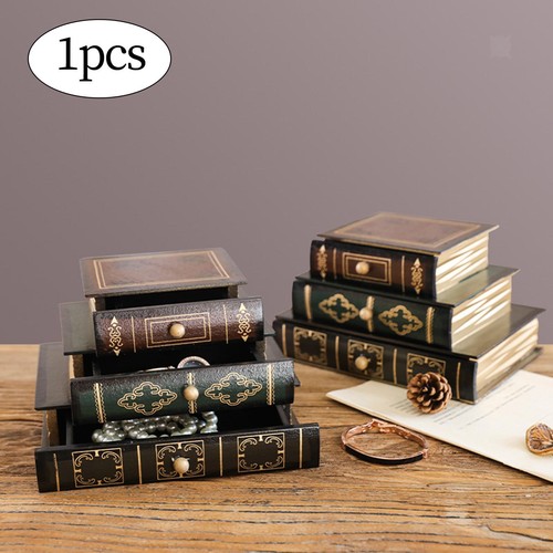 Book Shaped Storage Box with Drawers Multifunction Antique Book ...
