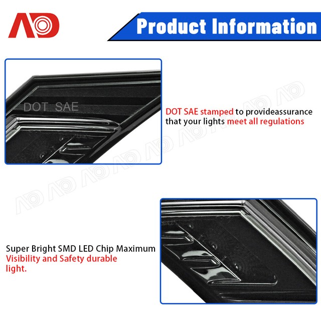 for 13- Toyota Gt86 Scion Subaru 2x Smoked LED Side Marker Light ...