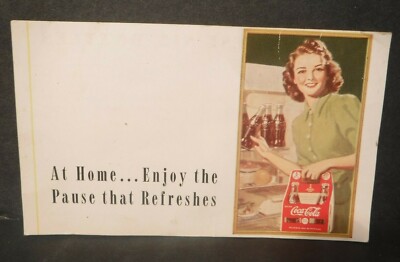 Vintage Coca-Cola Enjoy These Six Bottles With Our Compliments Card ...