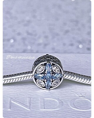 Authentic Pandora Blue Cz Patterns Of Frost Charm W/ Gift Box | eBay