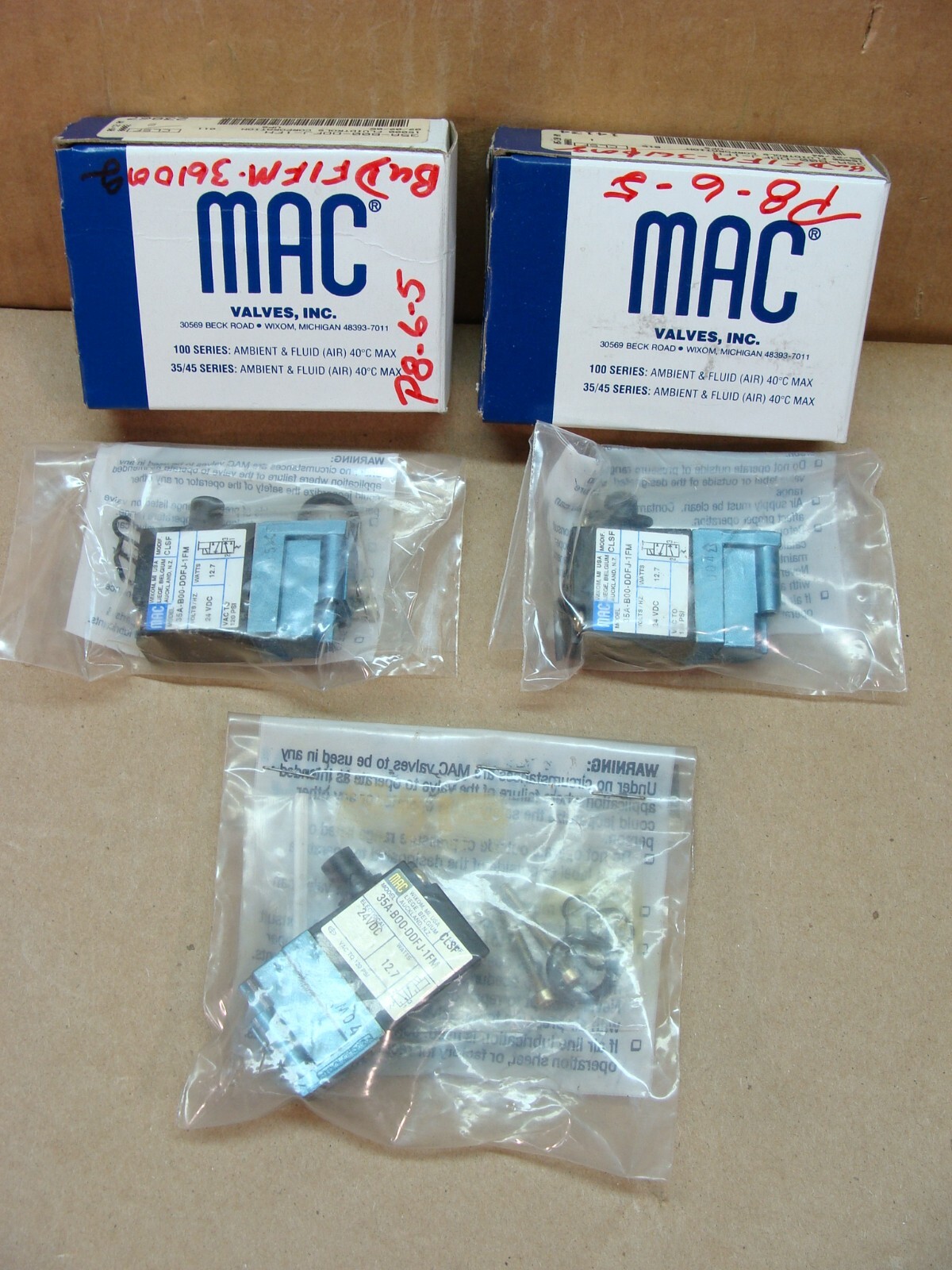 NEW lot of 3 MAC Valves 35A-B00-DDFJ-1FM 35 series solenoid valve | eBay