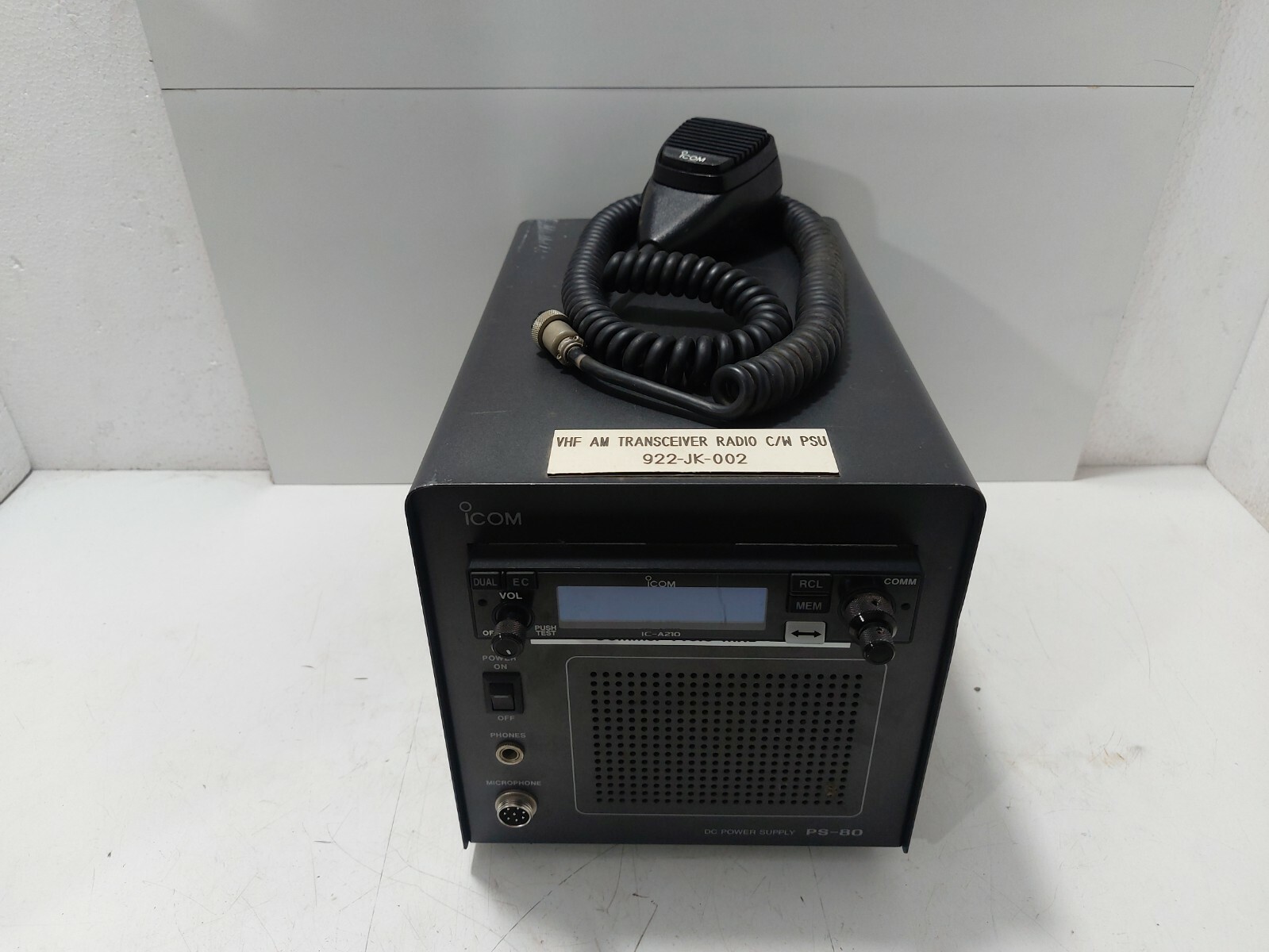 Icom IC-A210 / PS-80 DC Power Supply VHF AM Transceiver Radio C/W PSU ...