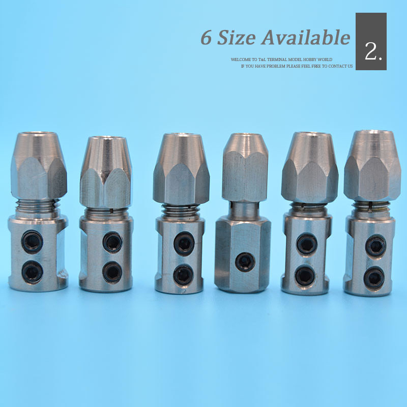 RC Boat Flexible coupling CNC Stainless Steel Flex Collet Coupler 5x4 ...