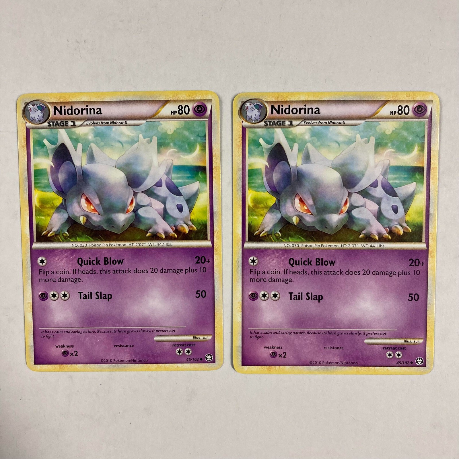 2x Pokémon TCG Nidorina 45/102 Triumphant card | eBay
