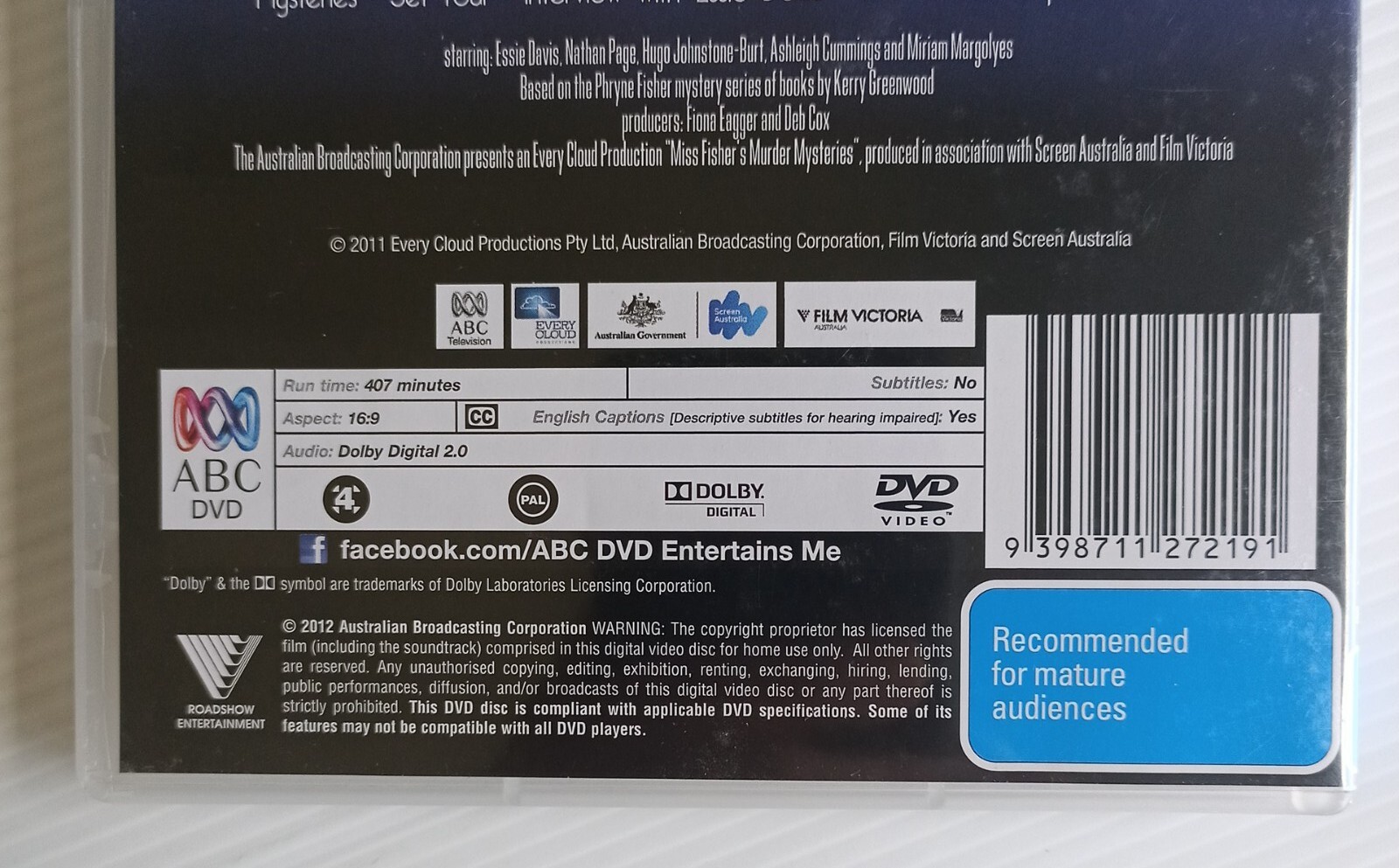 Miss Fisher's Murder Mysteries Series 1 Volume 1 DVD 2 Discs ABC Region ...