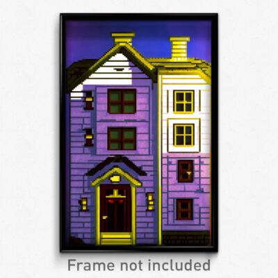 Pixel Art Poster - Bumpy Counting House (8 Bit Psychedelic Video Game ...