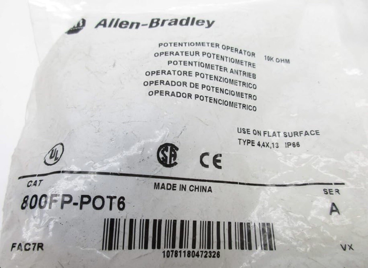Allen Bradley 800fp-pot6 Ser B Potentiometer Operator 10k Ohm for sale ...