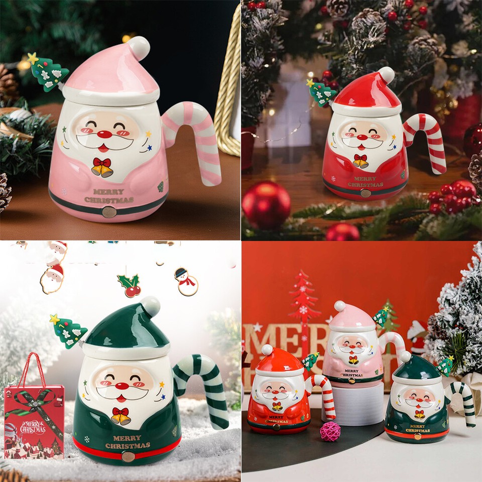 Christmas Santa Mug, Holiday Festival Cute Drinking Mugs Coffee Tea Cup ...