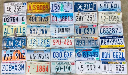 Large Lot of 30 license plates - Dirty, Heavily Worn, Damaged, Used | eBay