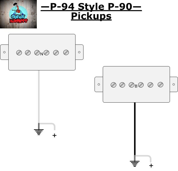 P-94 Style Humbucker sized P-90 Pickups ( Alnico 5 ) Chrome / Black | eBay